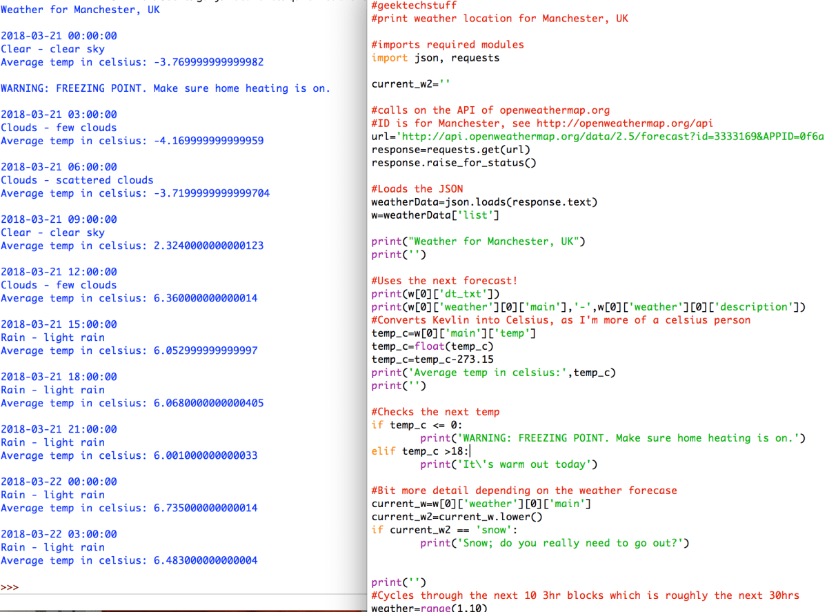 Weather Forecast V2 (Python) – GeekTechStuff
