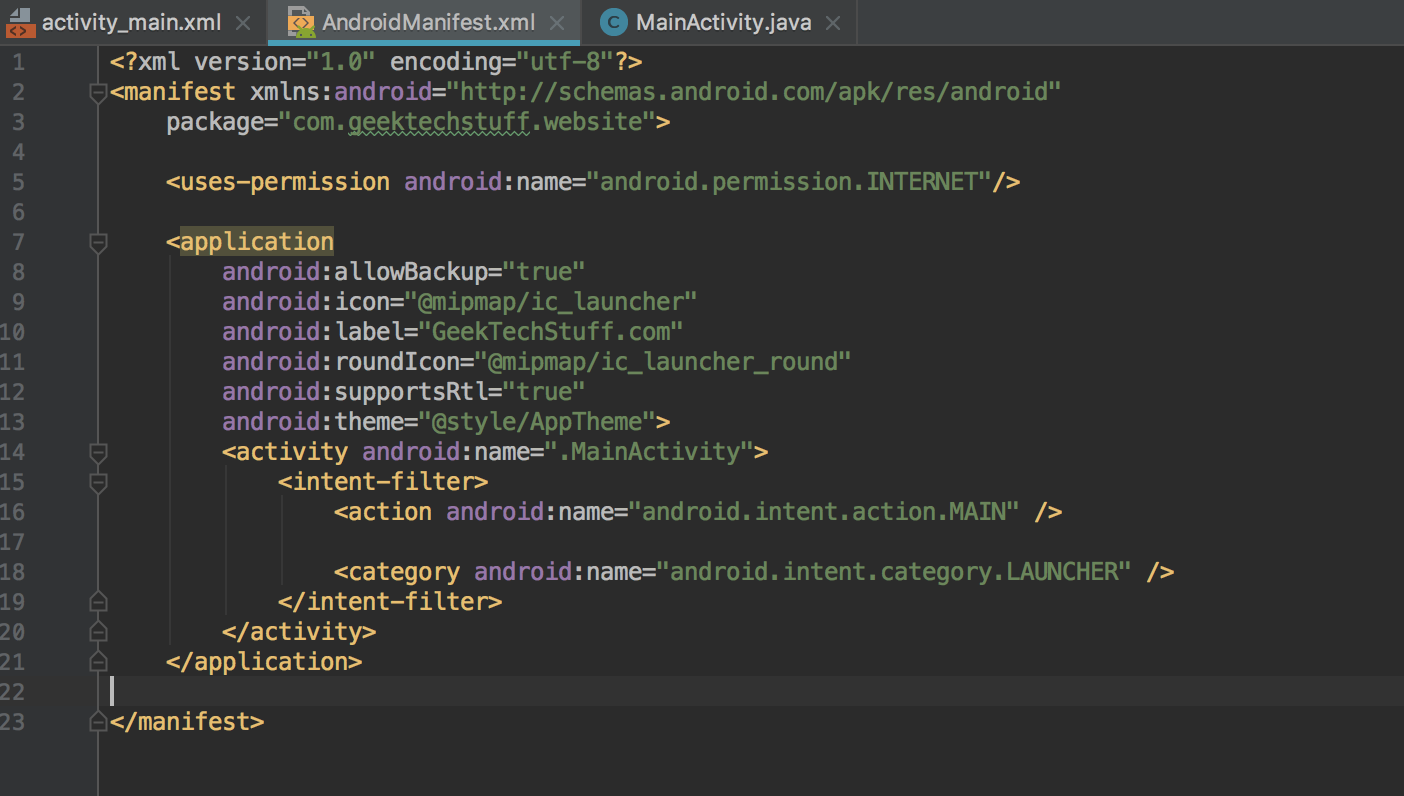 Android Studio / Android App – GeekTechStuff