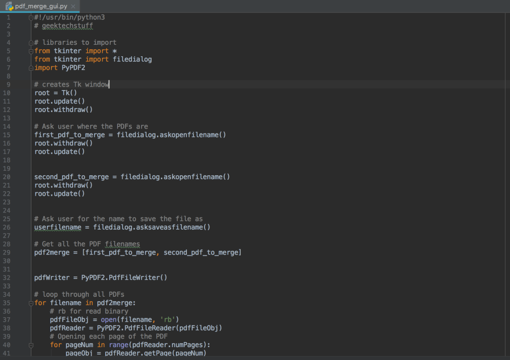 PDF Merge – With GUI (Python) – GeekTechStuff