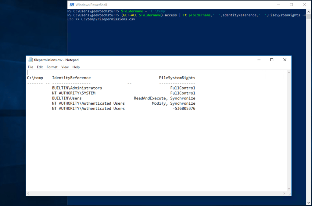 Reporting On Folder Permissions (PowerShell) – GeekTechStuff