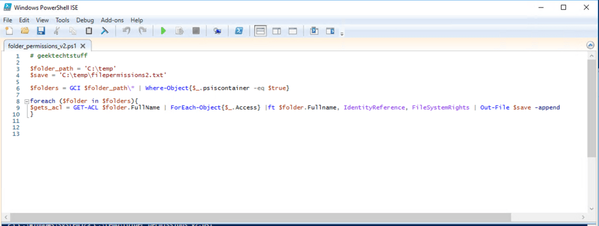 Reporting On Folder Permissions (PowerShell) – GeekTechStuff