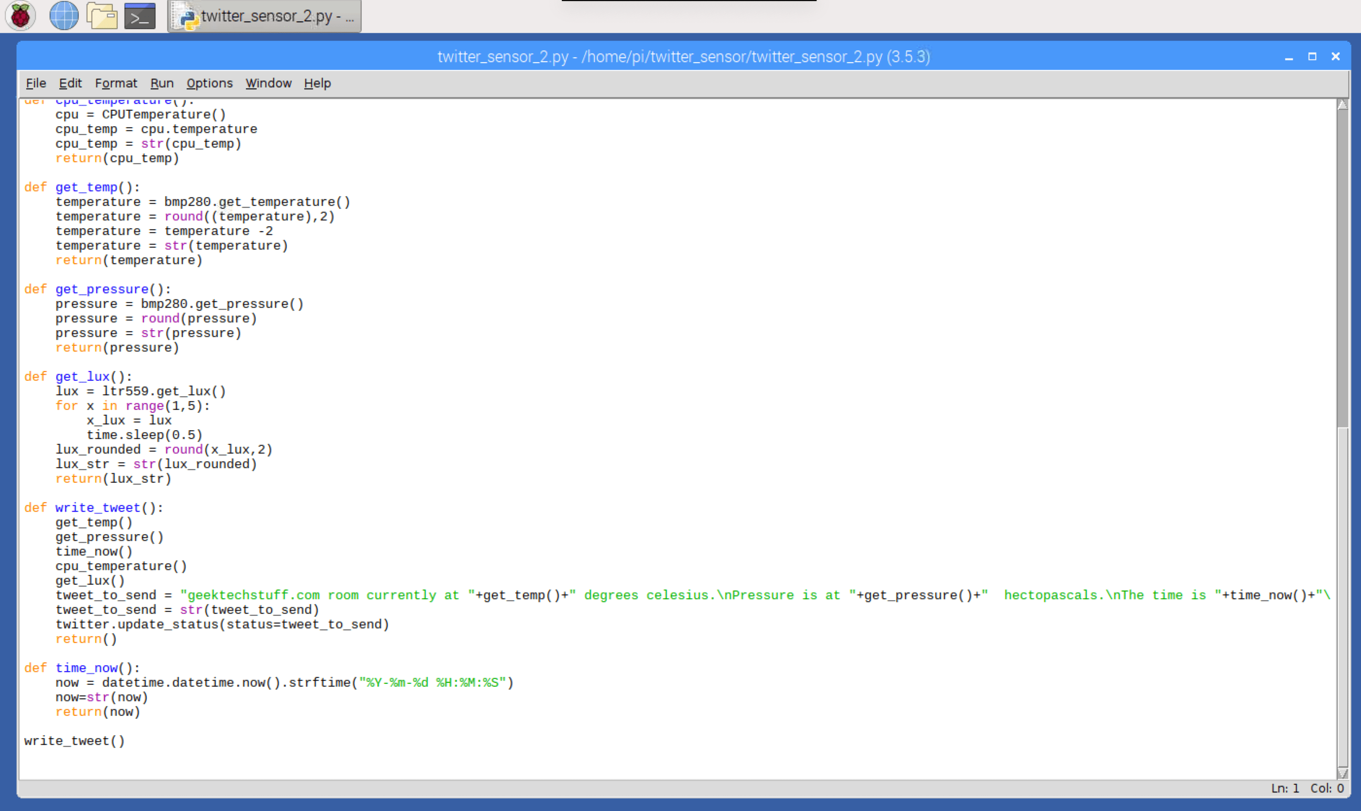 Lux Twitter Tweet Bot (Python / Raspberry Pi) – GeekTechStuff