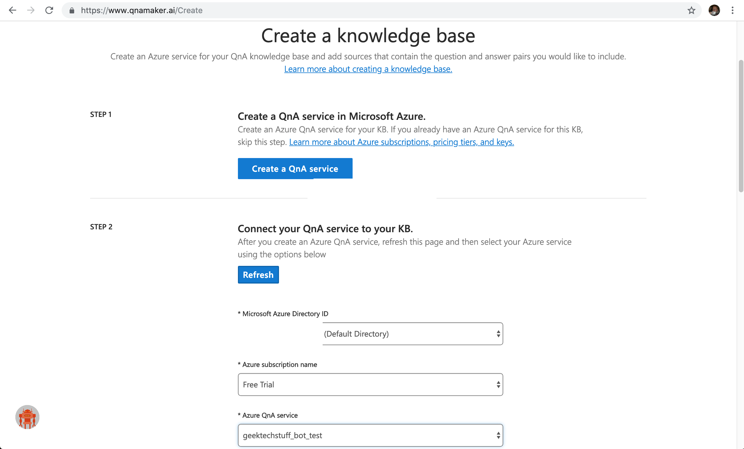 Creating An Azure Q&A / FAQ Chat Bot – GeekTechStuff