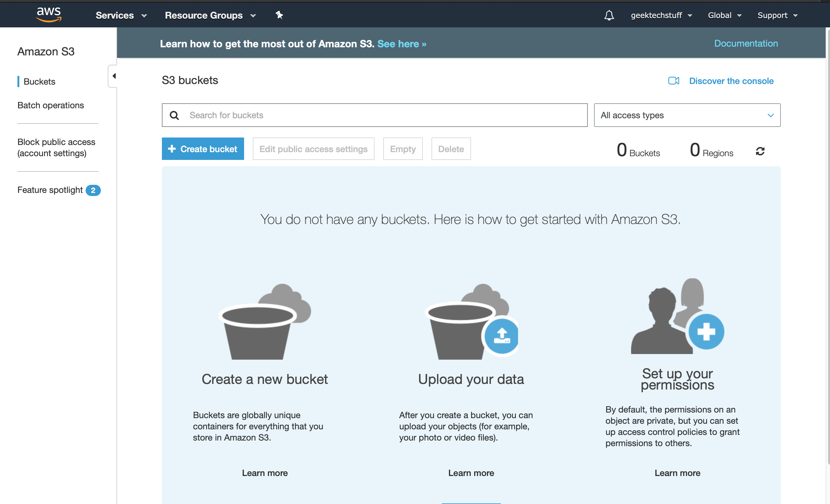 Creating AWS S3 Buckets (AWS) – GeekTechStuff