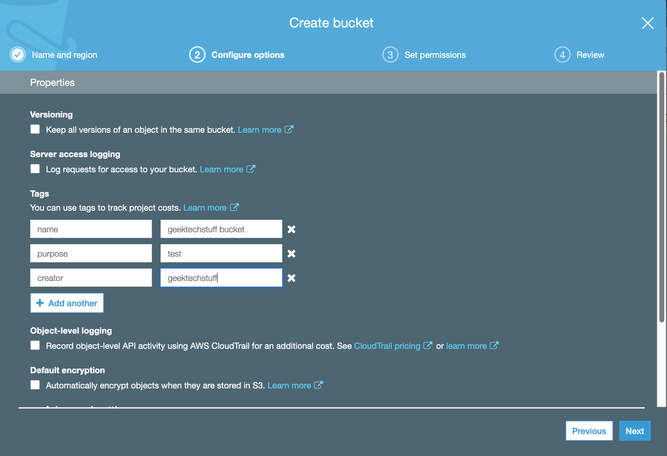 Creating AWS S3 Buckets (AWS) – GeekTechStuff