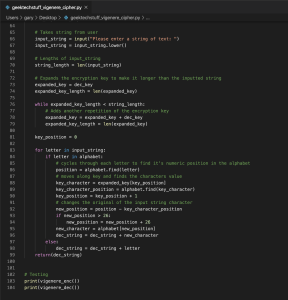 Vigenère Cipher (Python) – GeekTechStuff