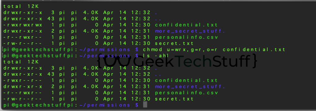 Changing Permissions Via Chmod (Linux) – GeekTechStuff